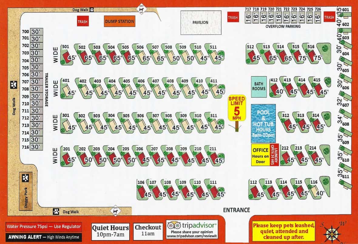 Resort Map - Spanish Trail RV Park